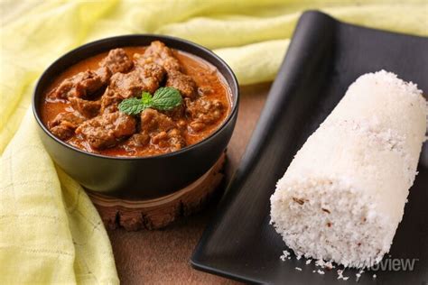 Beef Curry White Rice Puttu Pittu And Tea South Indian