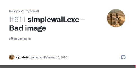 Simplewallexe Bad Image · Issue 611 · Henryppsimplewall · Github