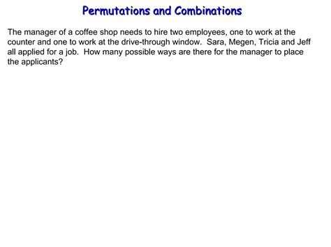 Permutations And Combinations Ppt