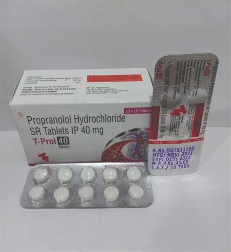 Propanolol 40mg Sustain Release Tablets At ₹ 80box Propranolol Hydrochloride Tablet In Ambala