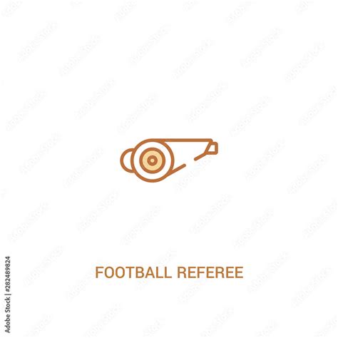 football referee whistle concept 2 colored icon simple line element illustration outline brown