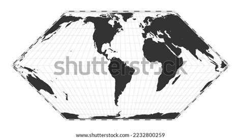 Vector World Map Eckert Ii Projection Stock Vector Royalty Free 2232800259 Shutterstock