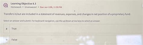 Solved Learning Objective 83 Homework Unanswered Due