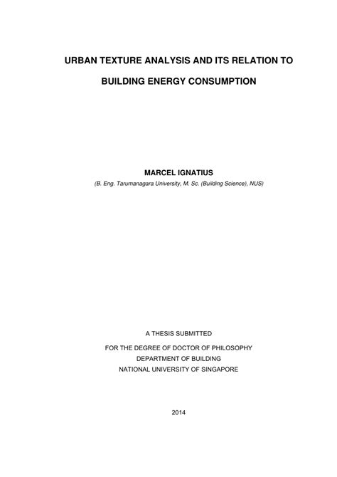 Pdf Urban Texture Analysis And Its Relation To Building Energy