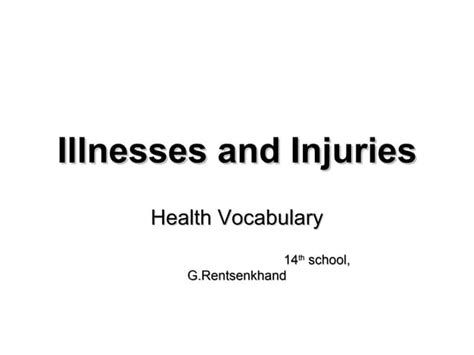 Illnesses Health 1 Ppt
