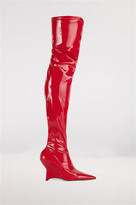 Kali Boots In Red Patent The New Arrivals Ilkyaz Ozel