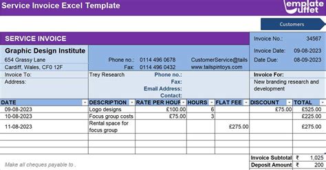 Service Invoice Excel Template Easy To Use Perfect For Businesses