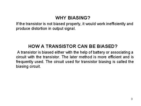 Lecture On TRANSISTOR BIASING STABILIZATION Transistor Biasing