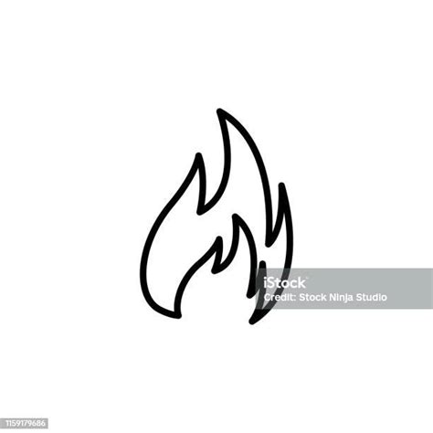 응용 프로그램 Ui 웹 사이트에 대한 평면 스타일 벡터의 화재 선 아이콘입니다 검은 색 아이콘 벡터 그림입니다 불에 대한 스톡 벡터 아트 및 기타 이미지 Istock