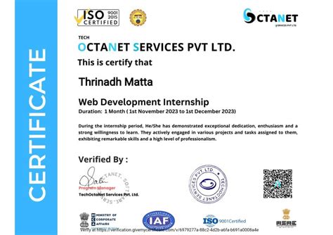 thrinadh matta on linkedin webdevelopment octanetservices