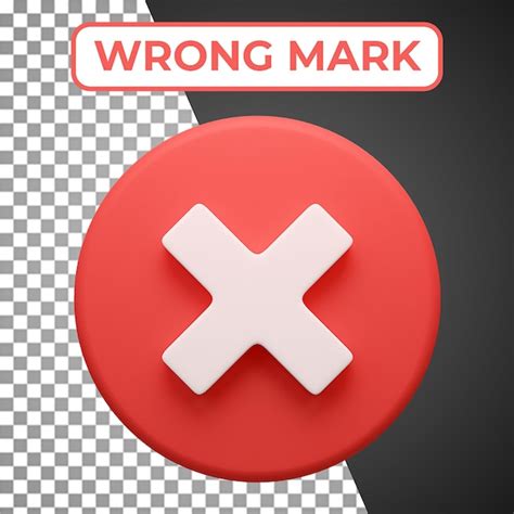 Premium Psd 3d Cross Sign Wrong Or Incorrect Icon