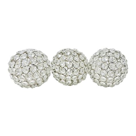 Set Of 3 Clear Crystal Orb Set