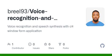 Github Breel93voice Recognition And Synthesis Voice Recognition And Speech Synthesis With C
