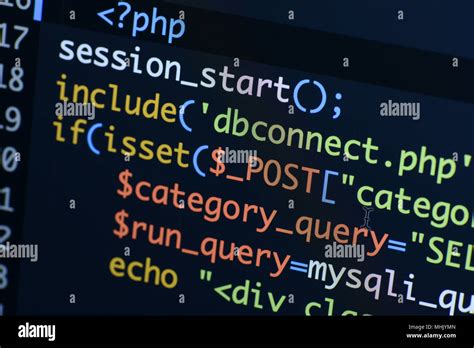 Real Php Code Developing Screen Programing Workflow Abstract Algorithm Concept Lines Of Php