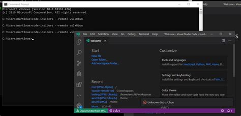 Error Dialog While Opening A Wsl Folder From Cli With Invalid Remote Is