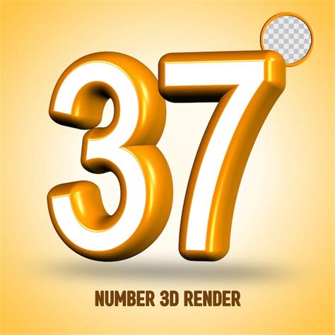 Premium Psd 3d Render Number 37 White Gold