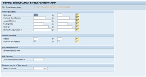 F9I9 SAP Tcode Edit Payment Order General Transaction Code