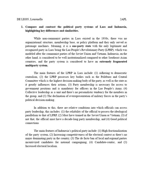 Polsc104 Asynchronous Activity Pdf Laos Government