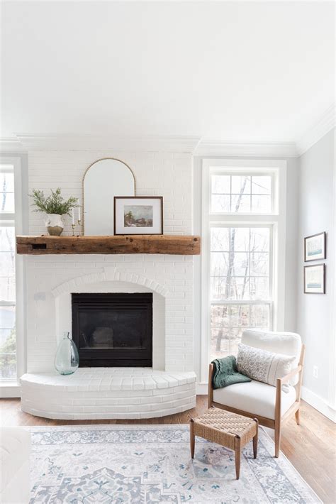 Red Painted Brick Fireplace