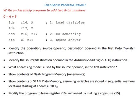 Solved LOAD STORE PROGRAM EXAMPLE Write An Assembly Program Chegg