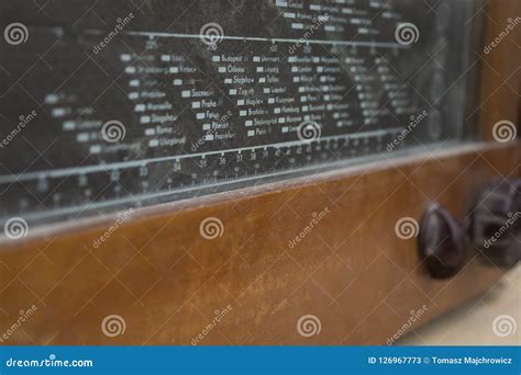 Historical Radio Tube Scale Of Old Antique Radio With Switches Stock Image Image Of Scale