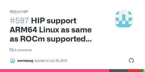 Hip Support Arm Linux As Same As Rocm Supported Arm Issue Rocm Hip Github