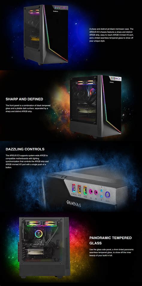 Gamdias Argus E3 Argb Mid Tower Atx Case Argus E3 Au