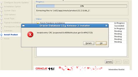 Oracle Data Guard Invalid Entry Crc Expected 0x48 But Got 0x4f