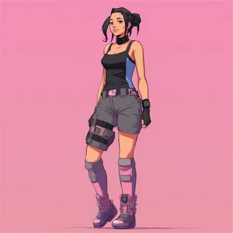 Premium Photo Colorful Neopop Anime Girl In Combat Gear By Jordan Grimmer