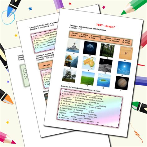 Тест по английскому языку для учащихся 7 класса Test Grade 7