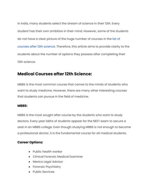 Top Science Courses After 12th Pdf