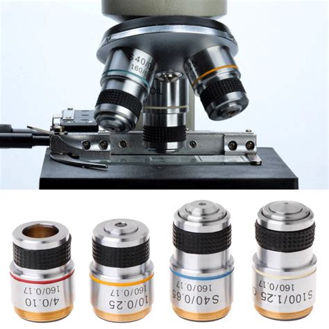 4x 10x 40x 100x Achromatic Objective Lens For Biological Microscope 185