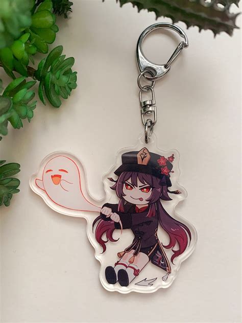 Genshin Impact Hu Tao Keychain Etsy