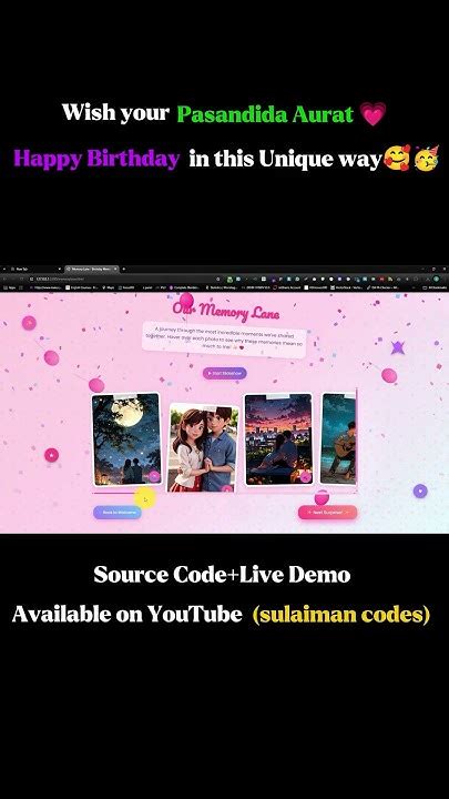 Custom Birthday Website Made On Request Codinglife Sulaimancodes Computerprogrammer Youtube