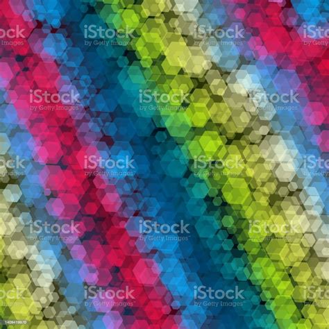 육각형의 추상 장식 그림 월페이퍼에 대한 여러 가지 색상의 기하학적 배경을 가진 그리드 모양 모자이크 패턴 0명에 대한 스톡