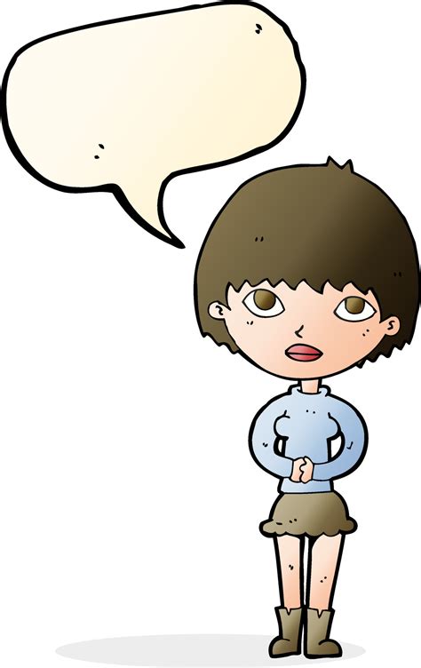 Cartoon Woman Waiting Patiently With Speech Bubble 12156967 Vector Art