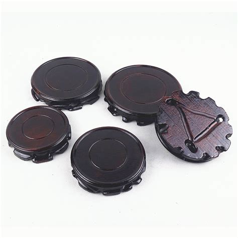 实木根雕佛像鱼缸奇石底座花瓶花盆景摆件圆形玉石头工艺品木托架 虎窝淘