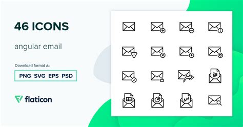 Angular Email Icon Pack Outline 46 SVG Icons