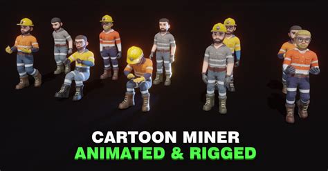 Stylized Male Miner 3d Model Animated And Customizable Characters