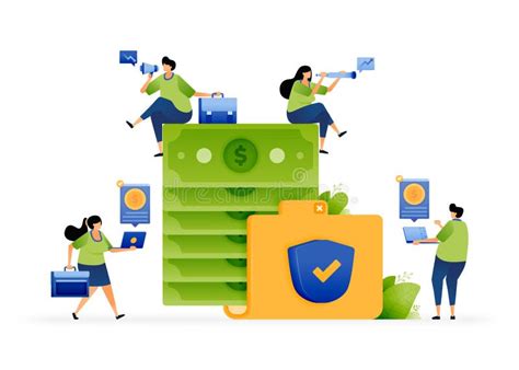 Vector Illustration Of Safe And Secure On Protecting Customer Financial