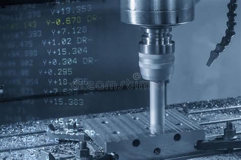 Abstract Scene The Cnc Milling Machine Rough Cutting The Injection Mold