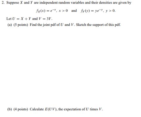Solved Suppose X And Y Are Independent Random Variables Chegg