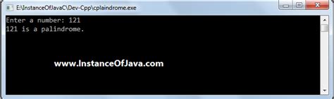 Write A C Program To Check A Number Is Palindrome Or Not InstanceOfJava