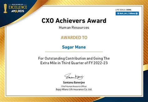 Sagar Mane On Linkedin Award Bajajallianzlife Recognition 11 Comments