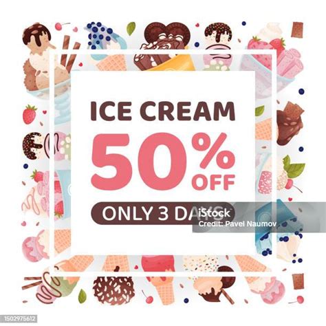 와플 콘과 컵 벡터 템플릿에 냉동 디저트와 맛있는 아이스크림 배너 디자인 광고에 대한 스톡 벡터 아트 및 기타 이미지 광고