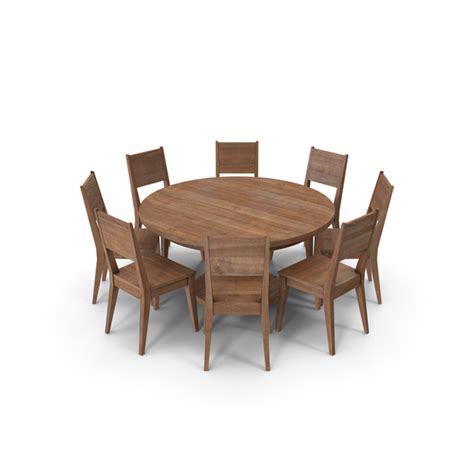 Wood Round Table Set With 8 Seating Arrangement Png Images And Psds For Download Pixelsquid