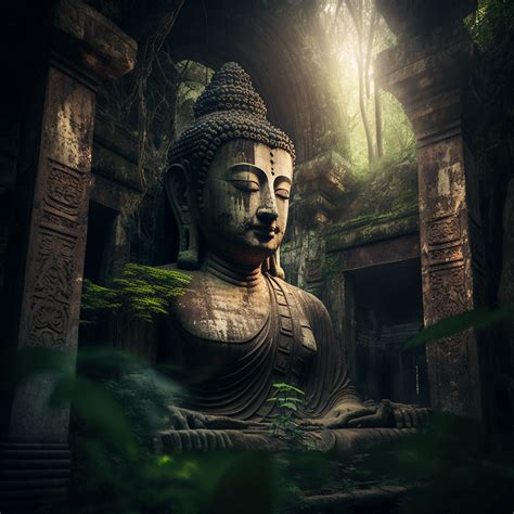 Mystical Big Buddha Ancient Statue Temple Jungle By Ajapala On Deviantart