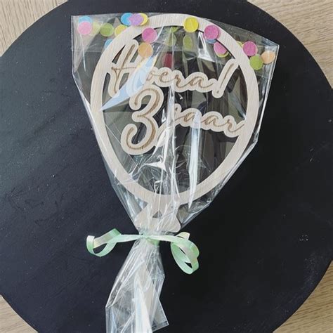 Taarttopper Hoera 3 Jaar Bol