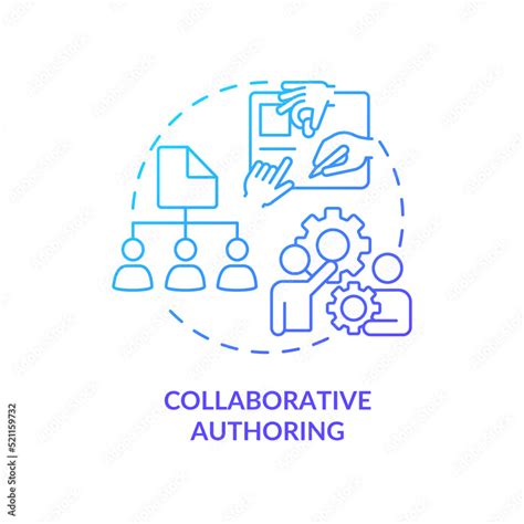 Collaborative Authoring Blue Gradient Concept Icon Lcms Characteristic Abstract Idea Thin Line