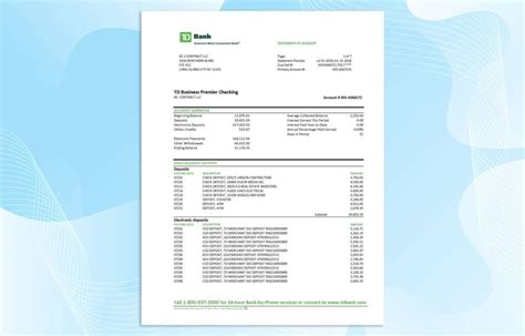 Td Bank Statement Template Ms Word File